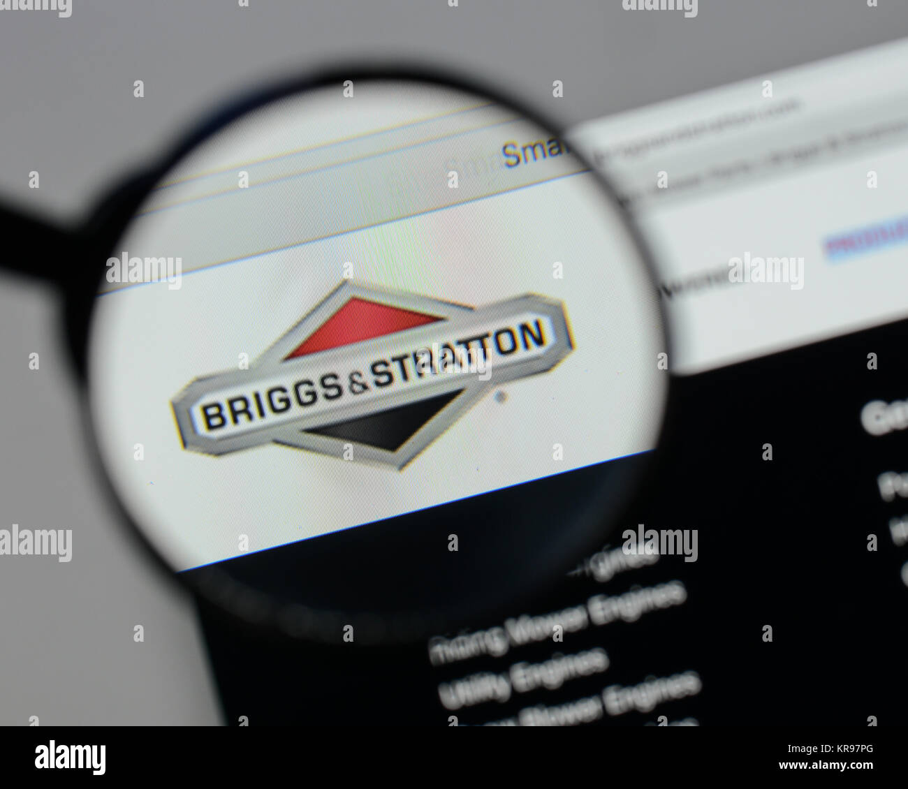 Milan, Italy - August 10, 2017: Briggs & Stratton logo on the website ...