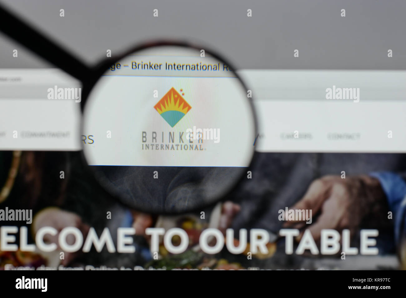 Milan, Italy - August 10, 2017: Brinker International logo on the ...