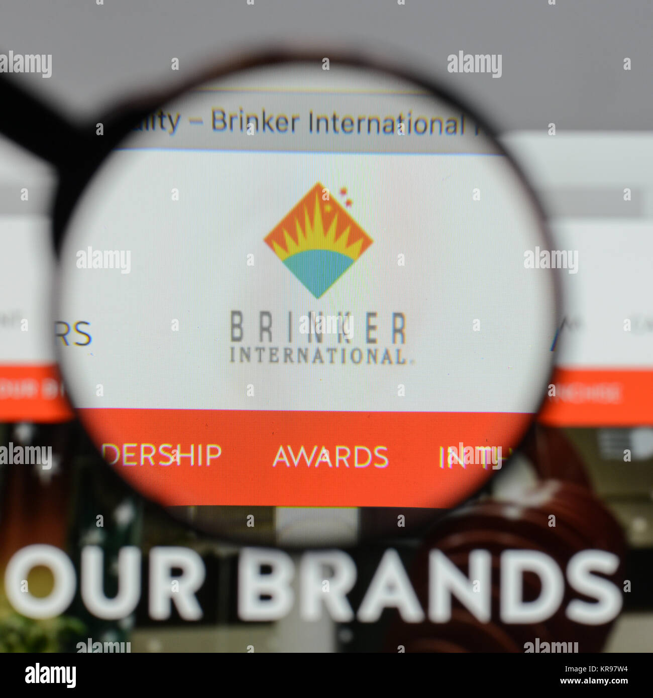 Milan, Italy - August 10, 2017: Brinker International logo on the ...