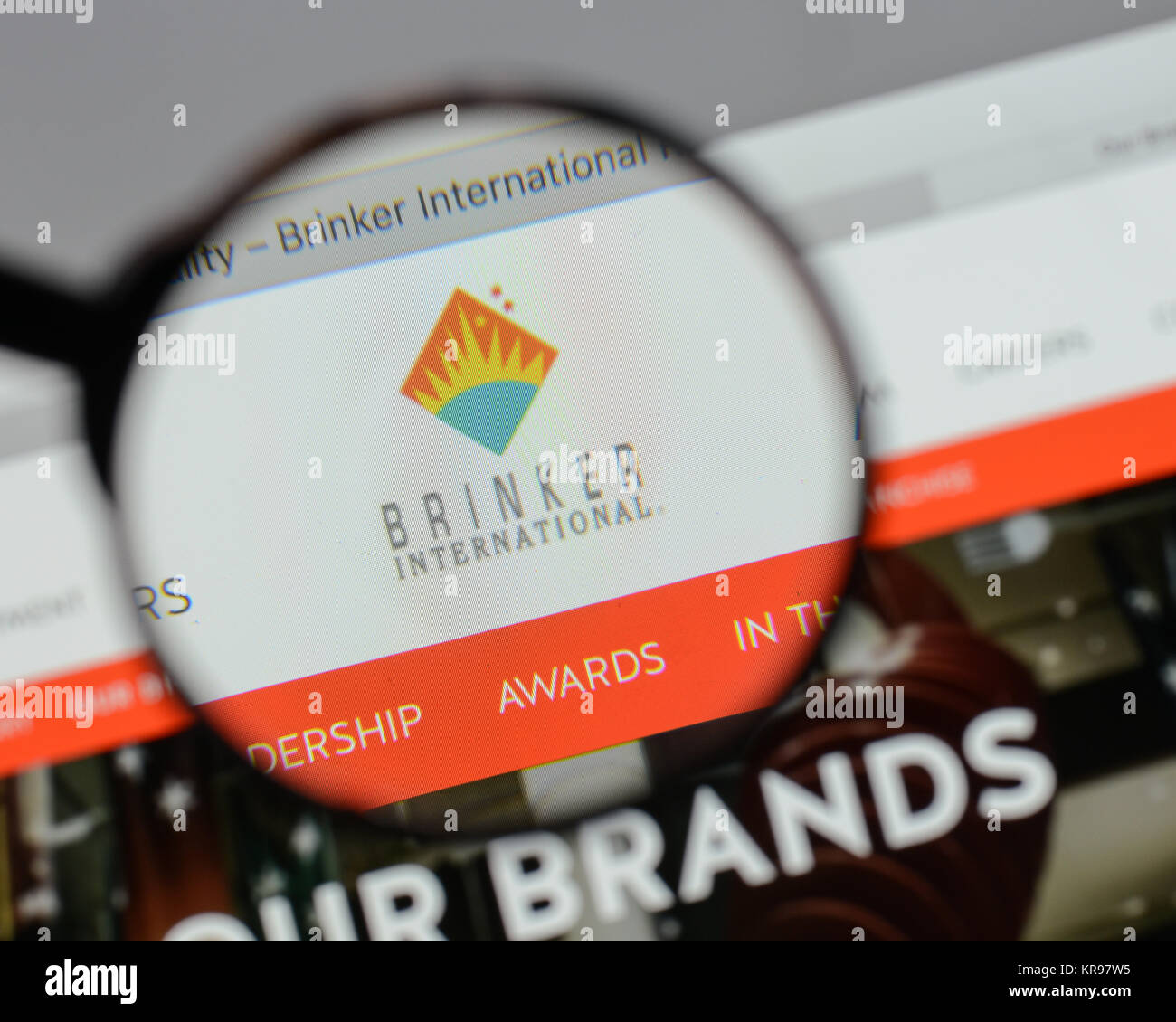 Milan, Italy - August 10, 2017: Brinker International logo on the ...