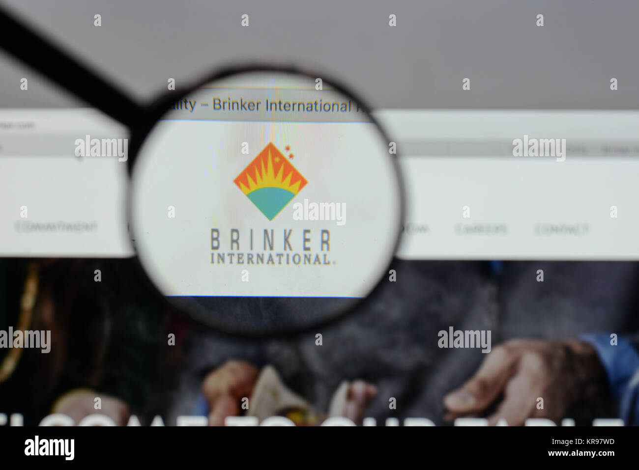 Milan, Italy - August 10, 2017: Brinker International logo on the ...