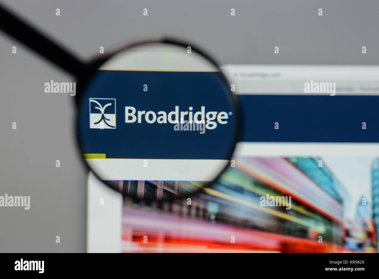 Milan, Italy - August 10, 2017: Broadridge Financial Solutions logo on ...