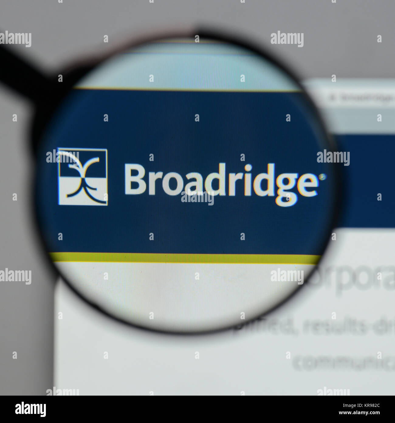 Milan, Italy - August 10, 2017: Broadridge Financial Solutions logo on ...