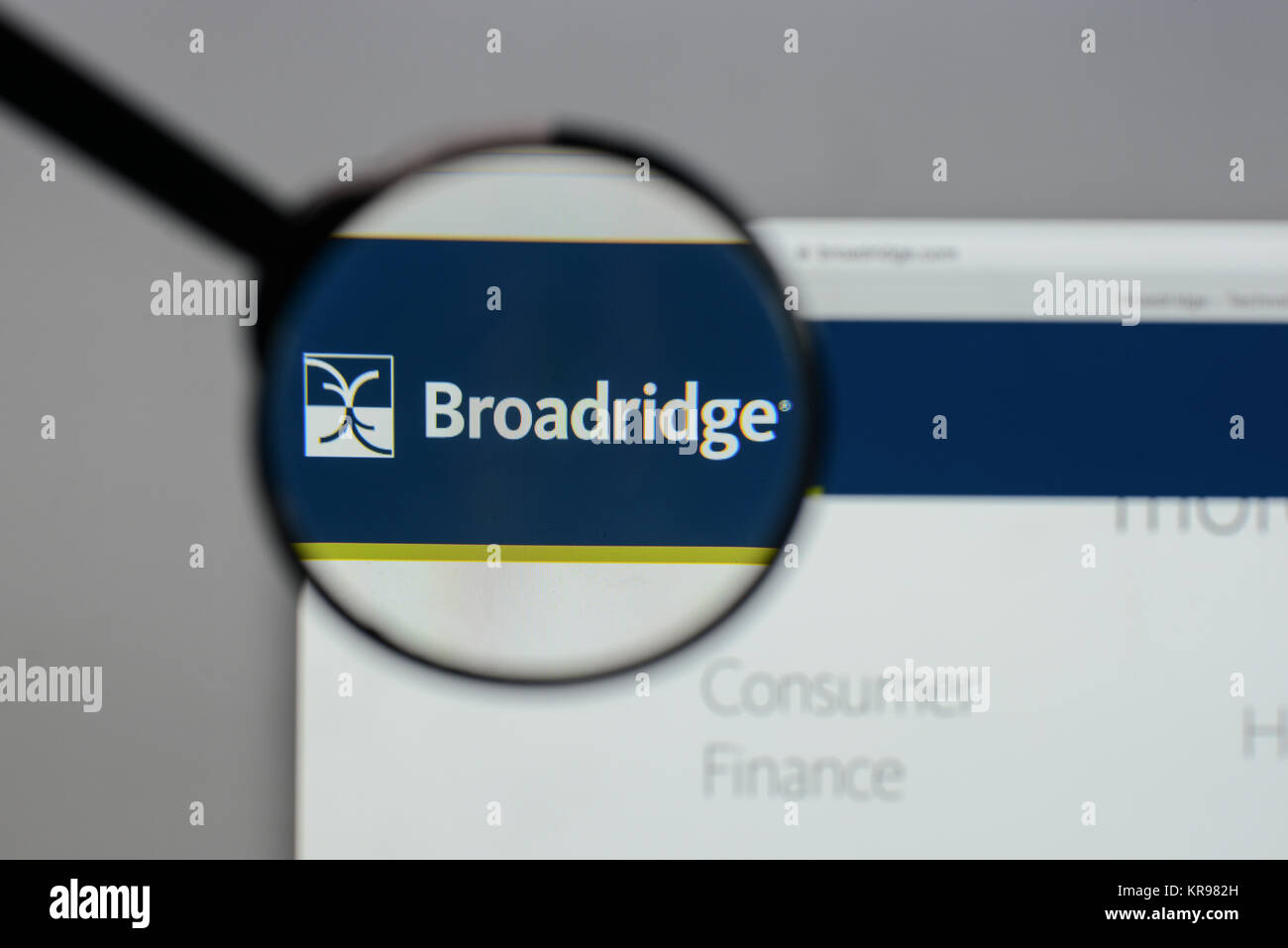 Milan, Italy - August 10, 2017: Broadridge Financial Solutions logo on ...