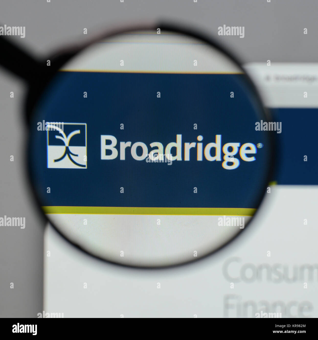 Milan, Italy - August 10, 2017: Broadridge Financial Solutions logo on ...