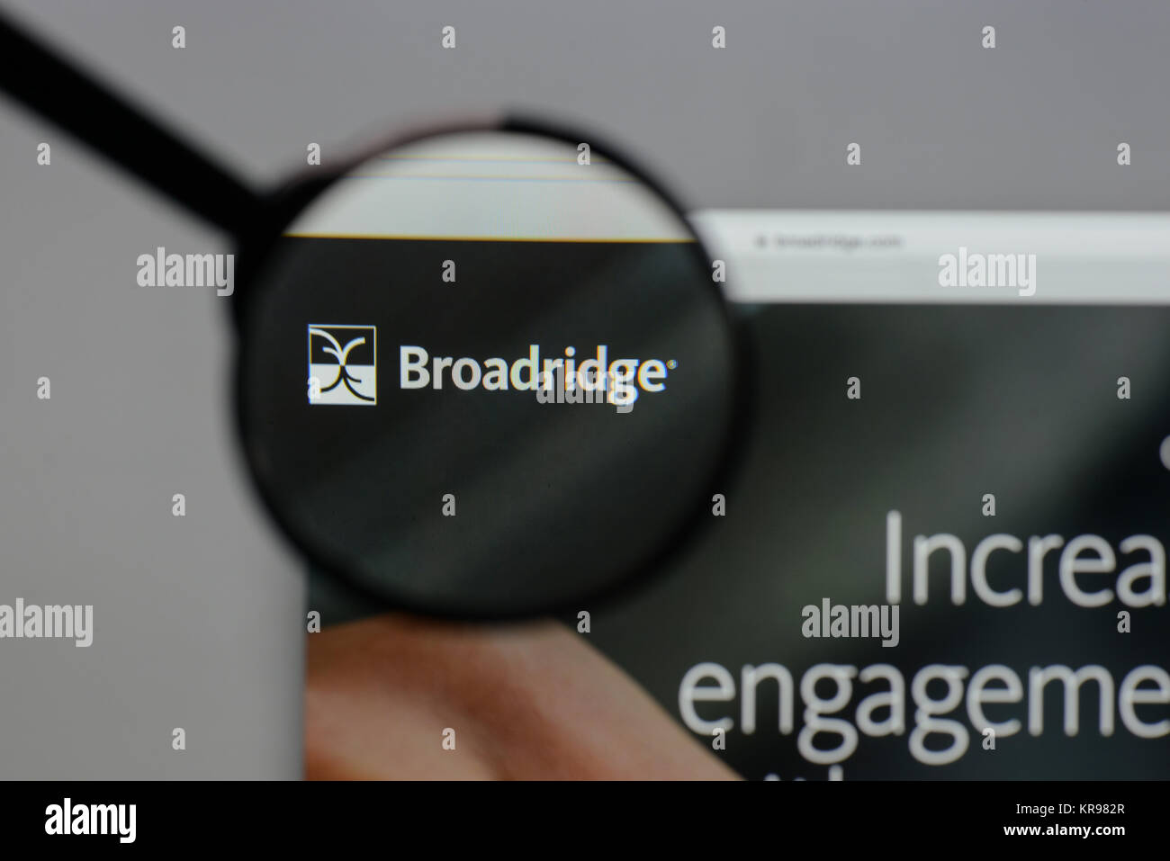 Milan, Italy - August 10, 2017: Broadridge Financial Solutions logo on ...