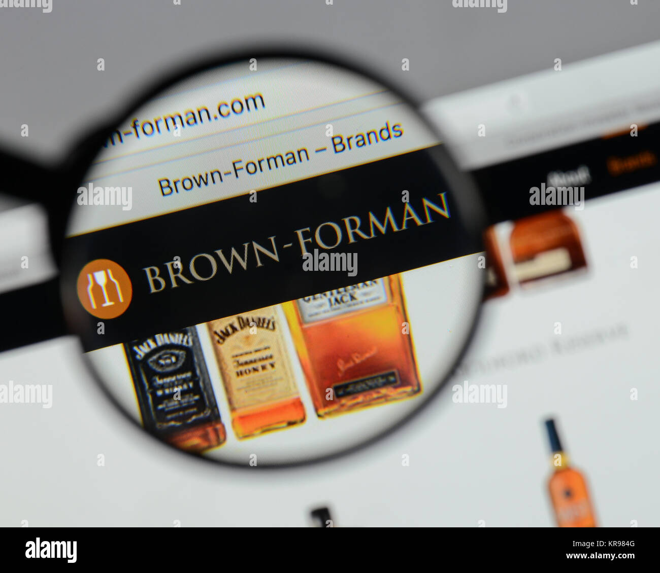 Milan, Italy - August 10, 2017: Brown Forman logo on the website ...