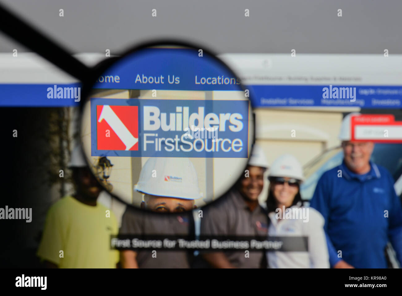 Milan, Italy - August 10, 2017: Builders First Source logo on the ...