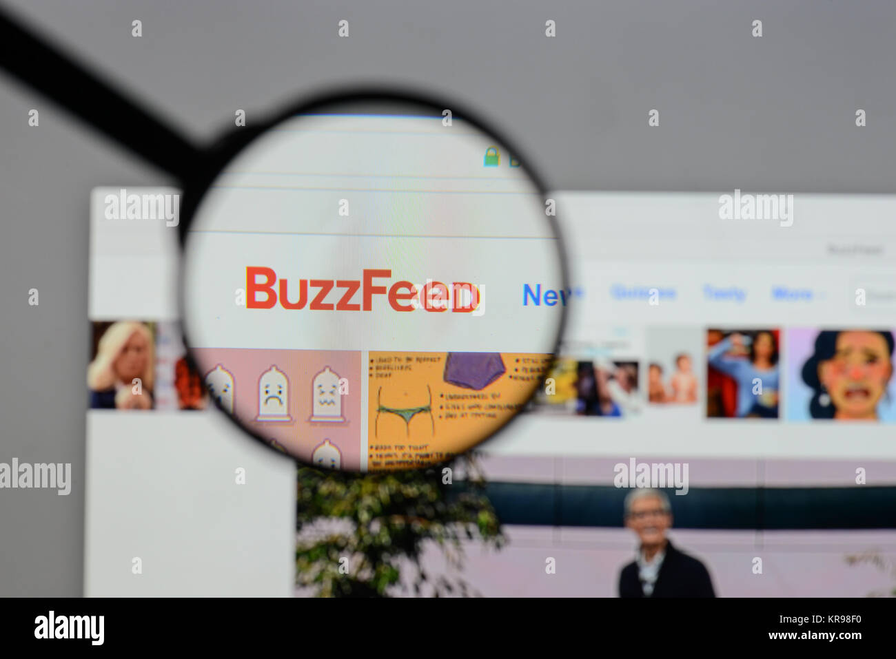 Milan, Italy - August 10, 2017: Buzzfeed logo on the website homepage ...