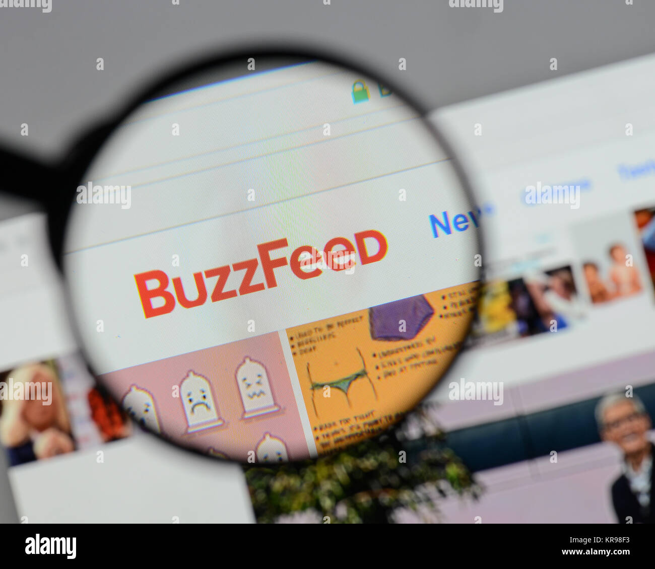 Milan, Italy - August 10, 2017: Buzzfeed logo on the website homepage ...