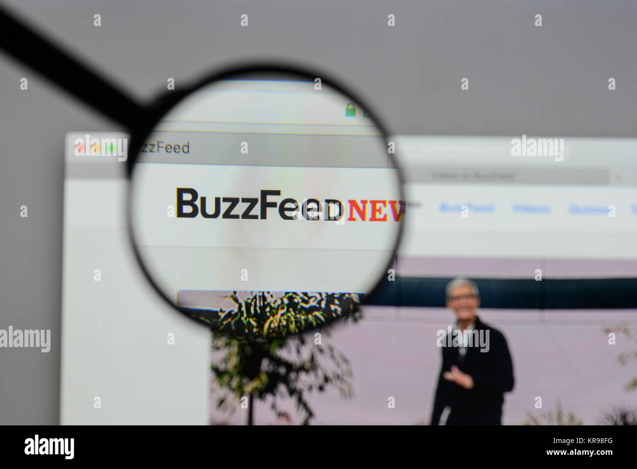 Milan, Italy - August 10, 2017: Buzzfeed logo on the website homepage ...