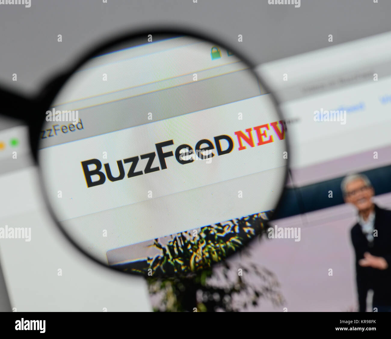 Milan, Italy - August 10, 2017: Buzzfeed logo on the website homepage ...