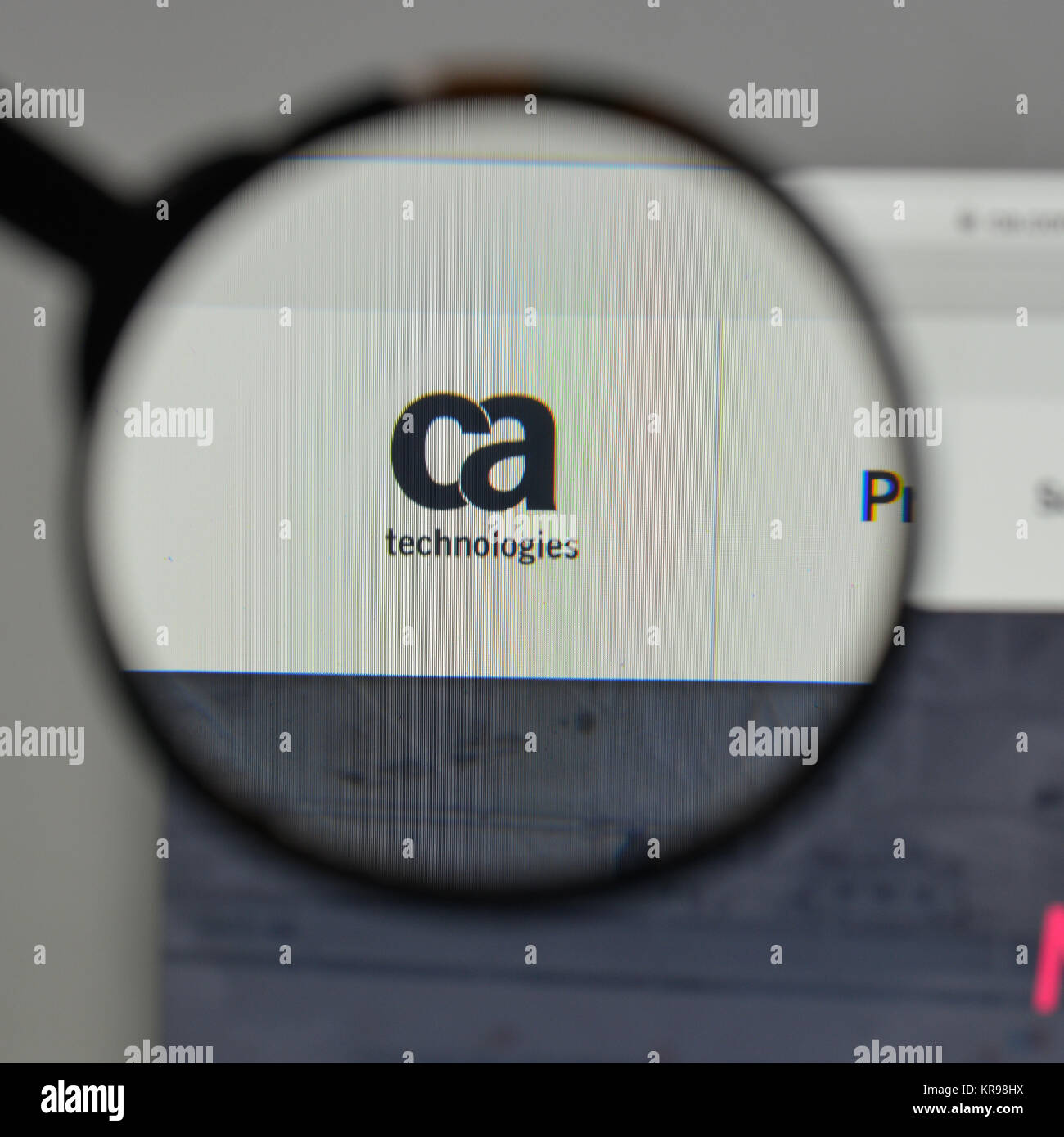 Milan, Italy - August 10, 2017: CA technologies logo on the website ...