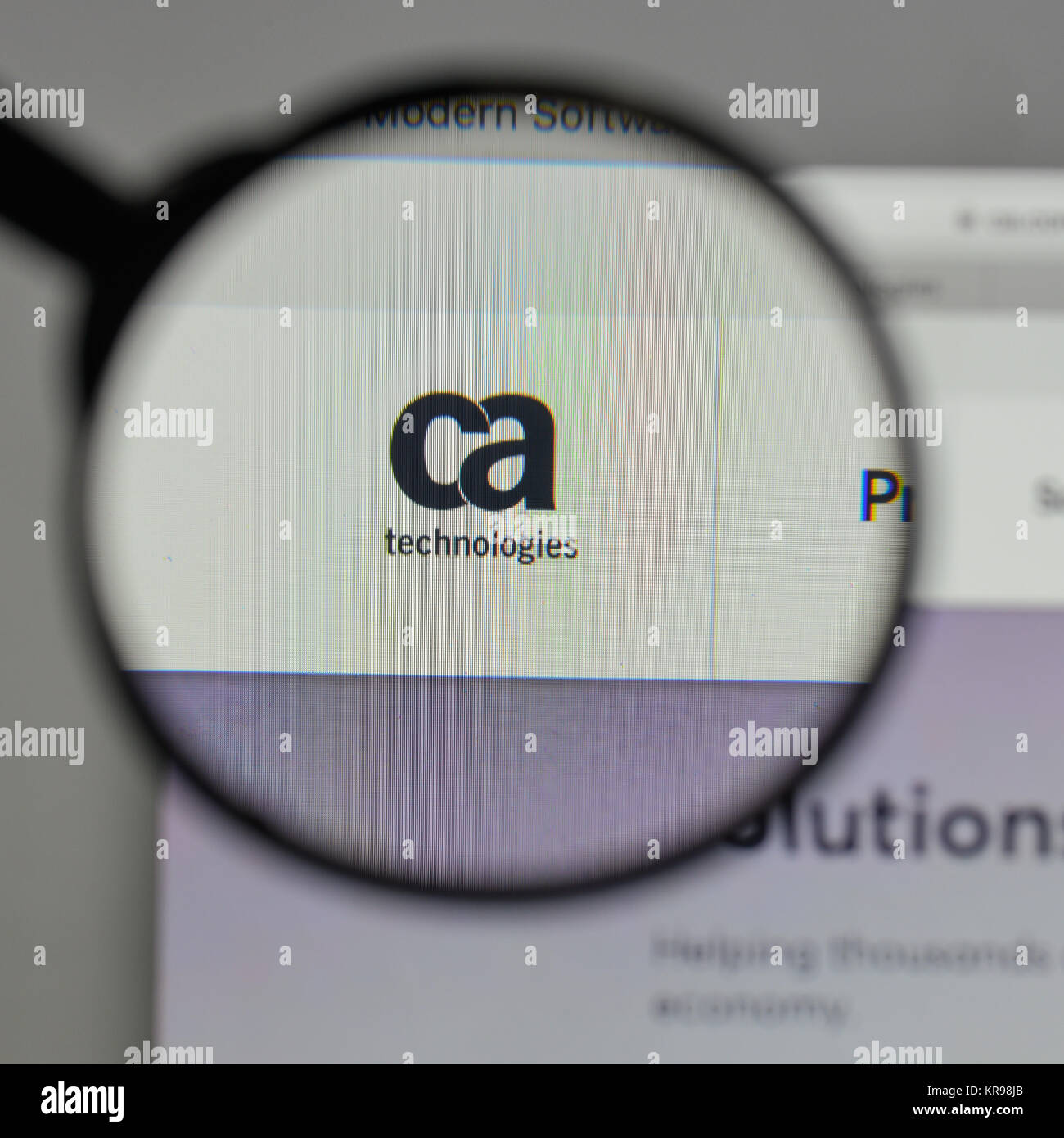 Milan, Italy - August 10, 2017: CA technologies logo on the website ...