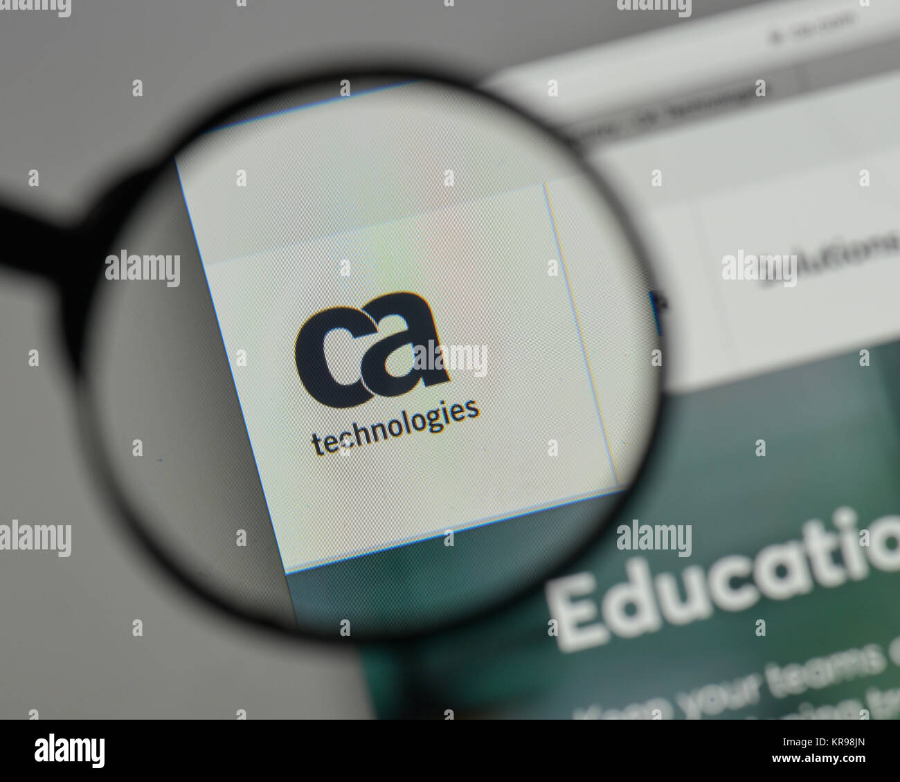 Milan, Italy - August 10, 2017: CA technologies logo on the website ...