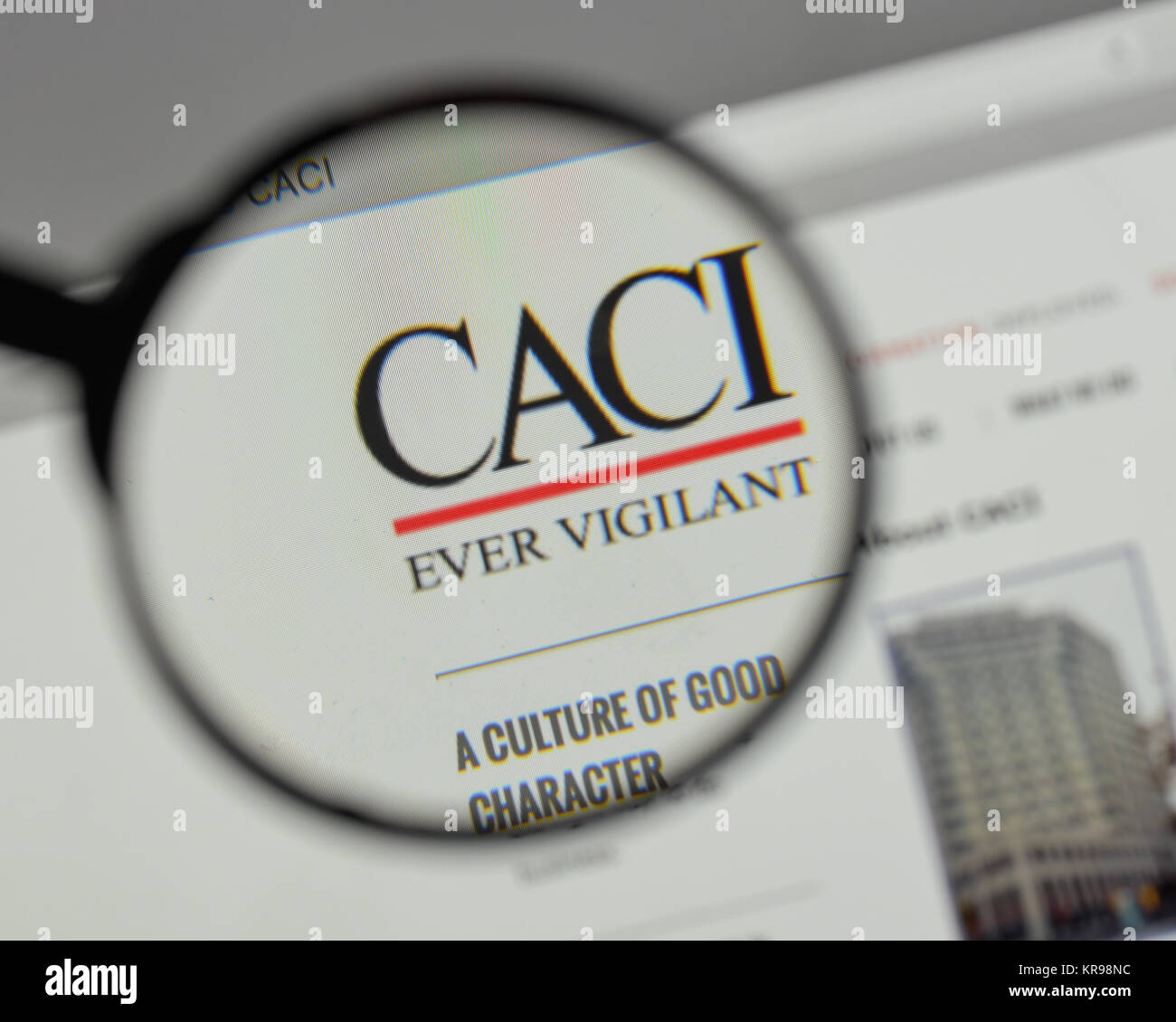 Milan, Italy - August 10, 2017: CACI International logo on the website ...