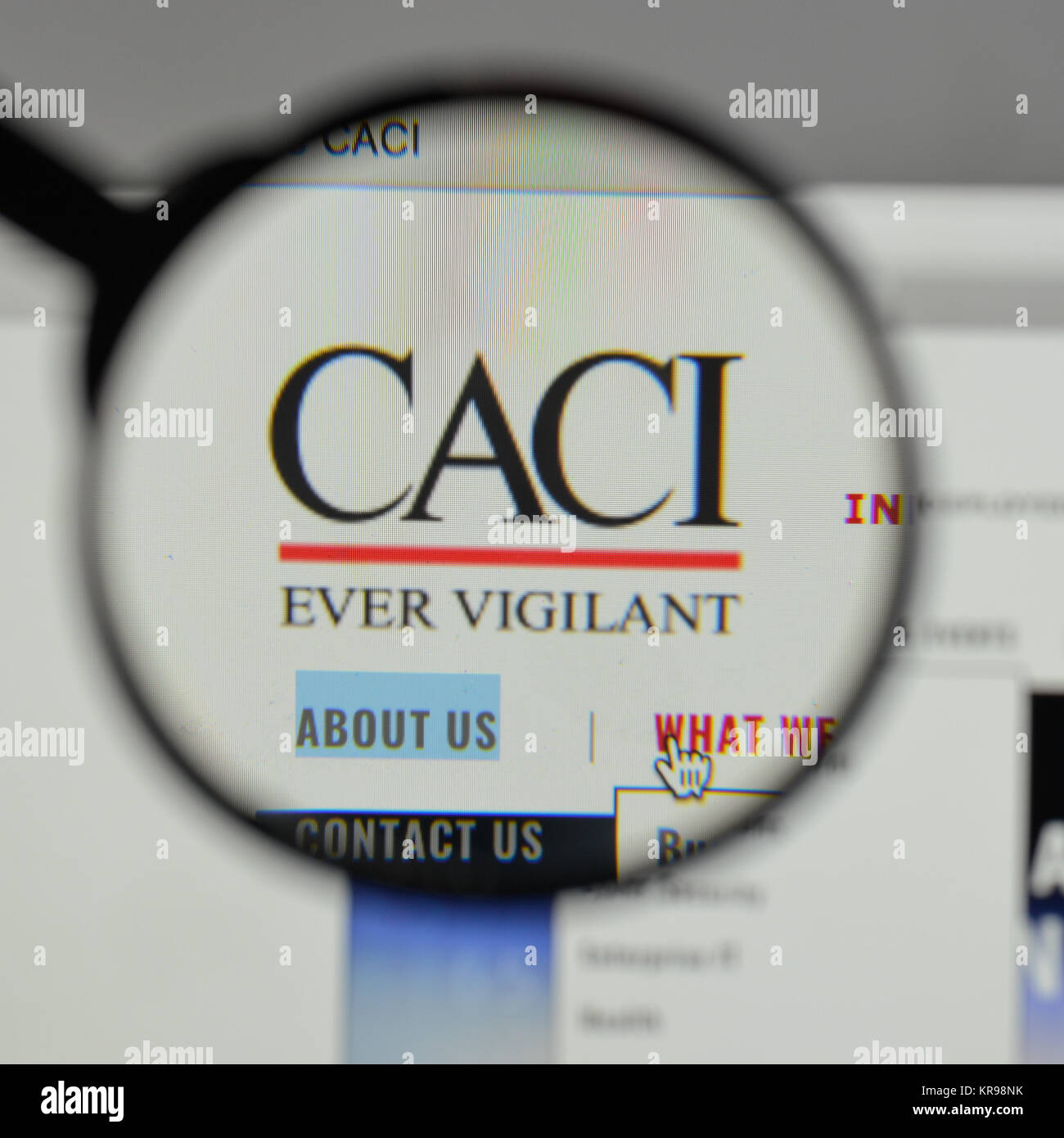 Milan, Italy - August 10, 2017: CACI International logo on the website ...