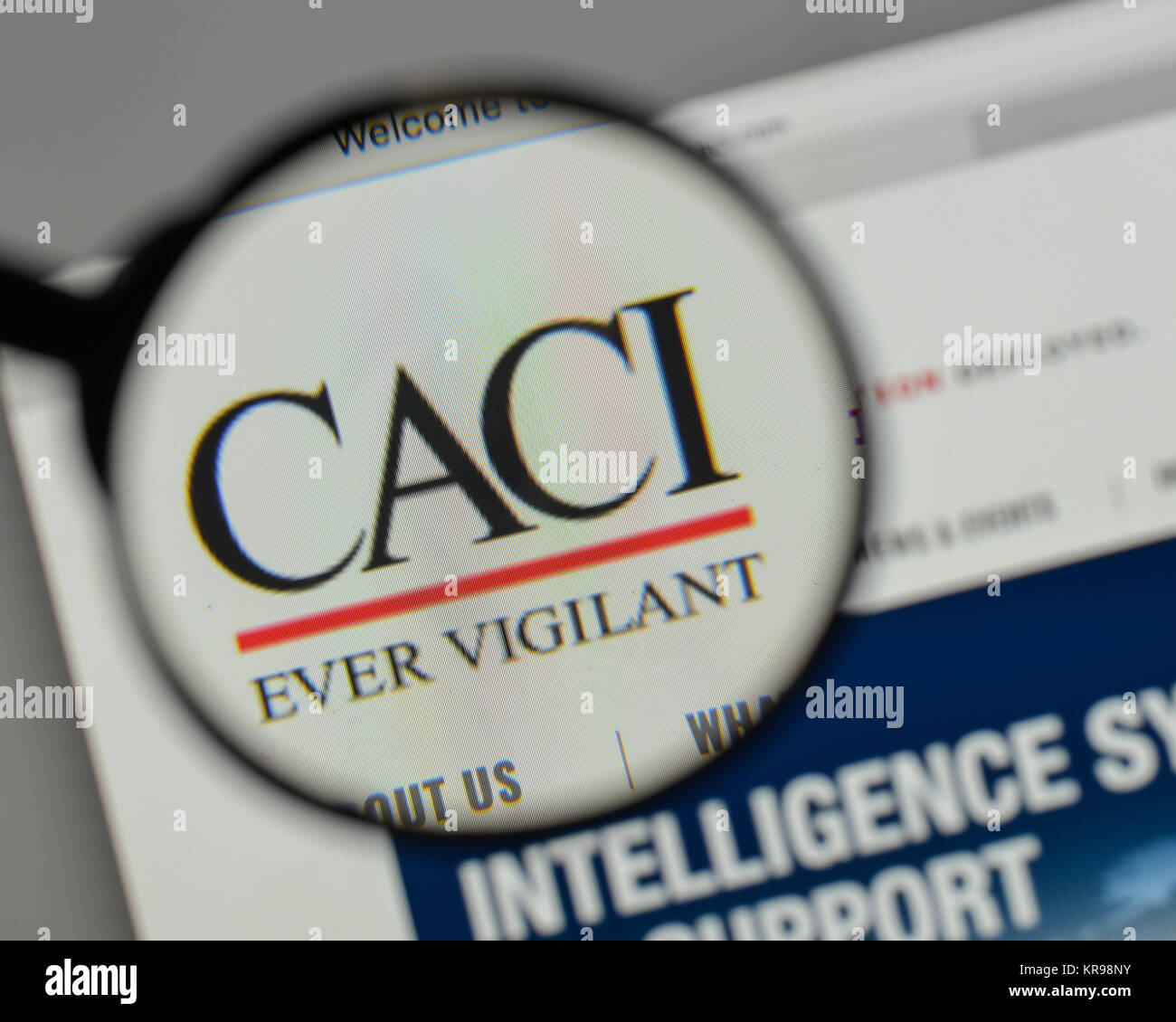 Milan, Italy - August 10, 2017: CACI International logo on the website ...