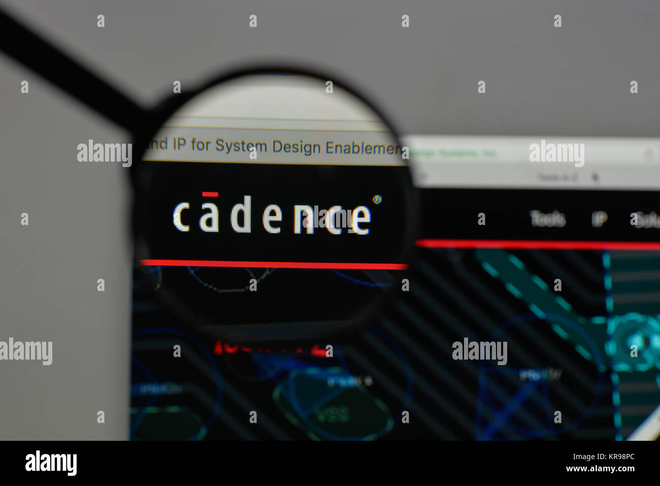 Milan, Italy - August 10, 2017: Cadence Design Systems logo on the ...