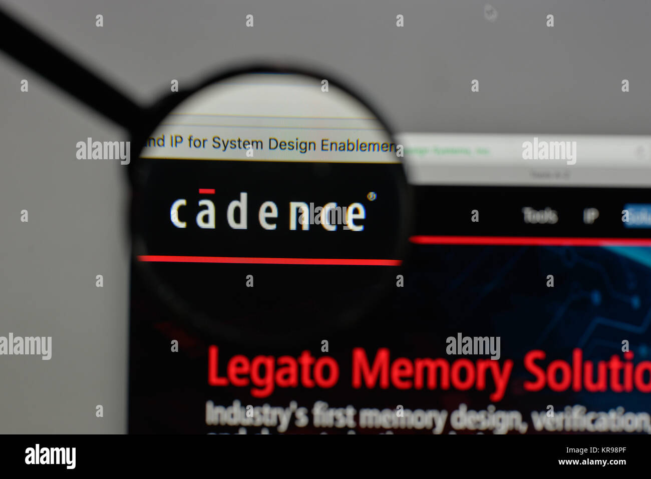 Milan, Italy - August 10, 2017: Cadence Design Systems logo on the ...