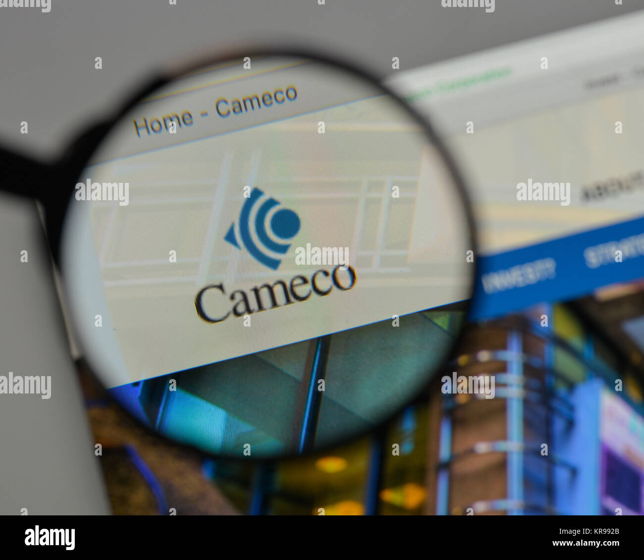 Milan, Italy - August 10, 2017: Cameco Corp logo on the website ...