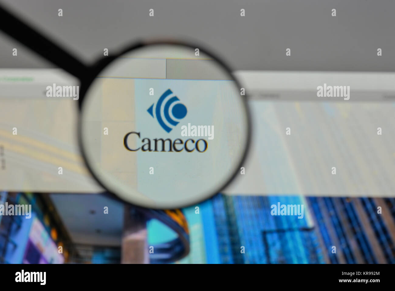 Milan, Italy - August 10, 2017: Cameco Corp logo on the website ...