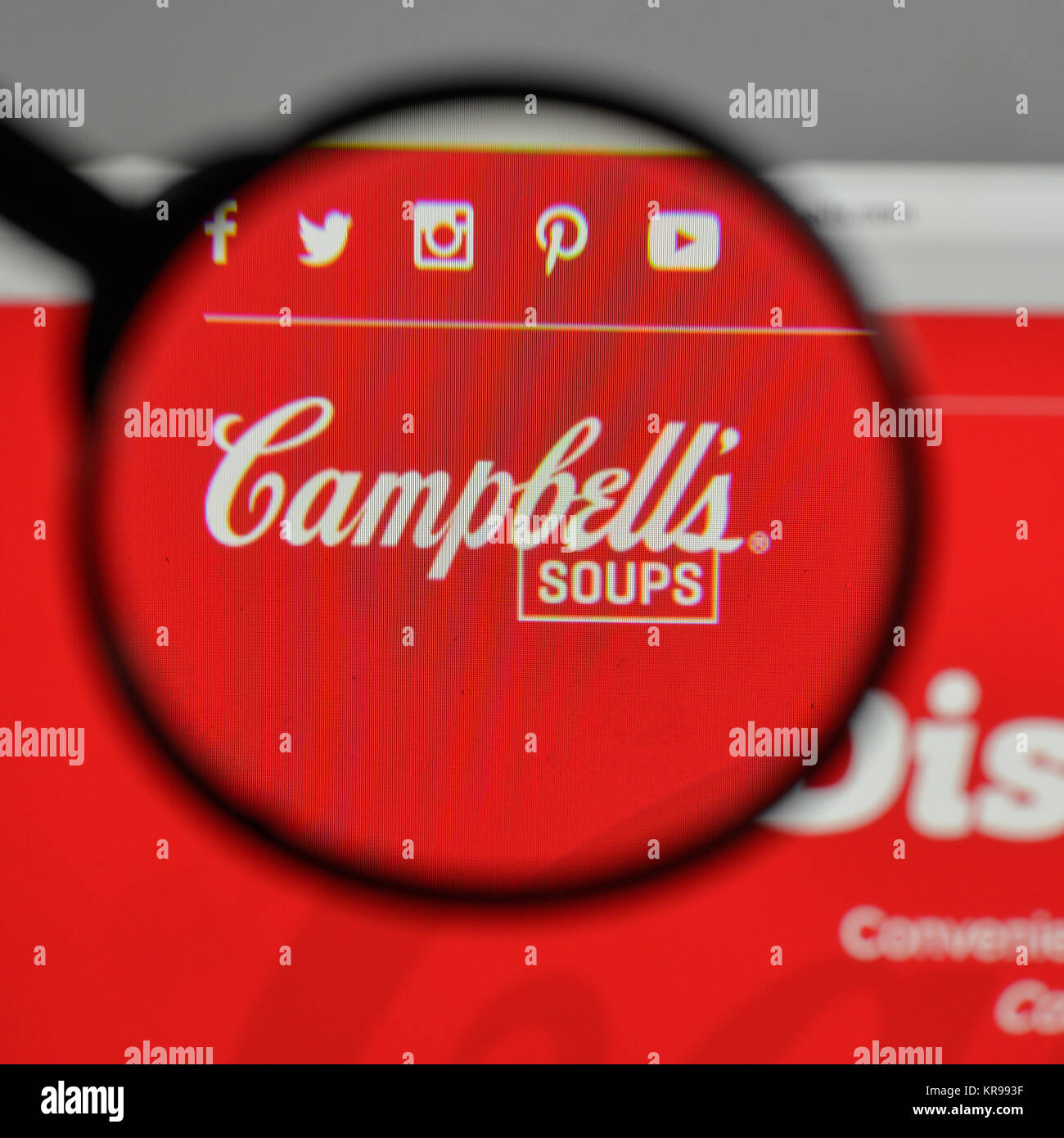 Milan, Italy - August 10, 2017: Campbell Soup logo on the website ...