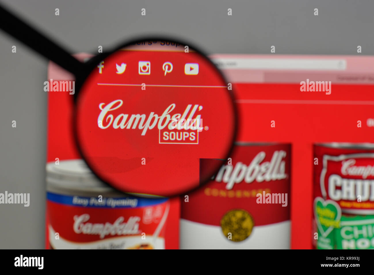 Milan, Italy - August 10, 2017: Campbell Soup logo on the website ...