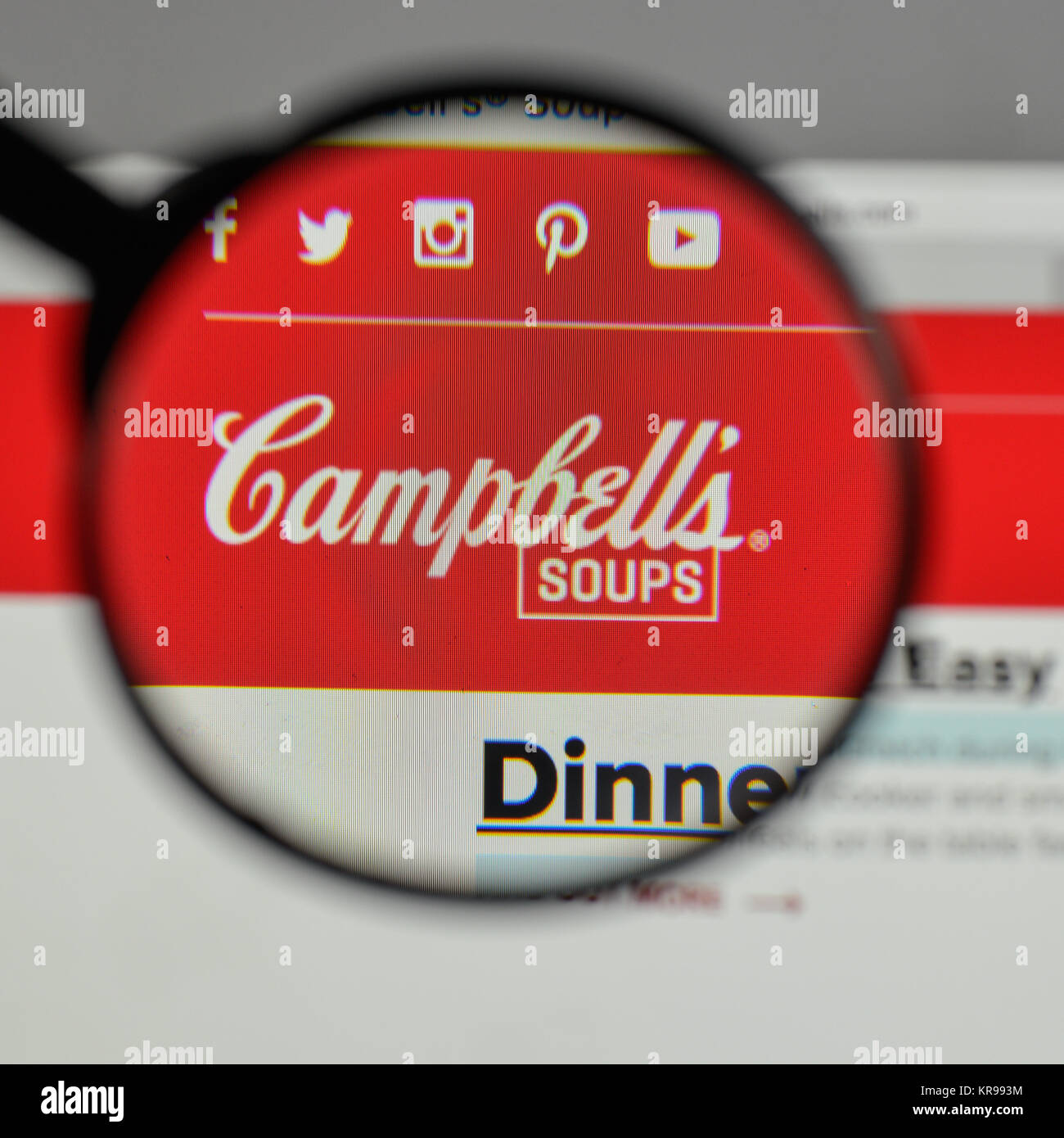 Milan, Italy - August 10, 2017: Campbell Soup logo on the website ...