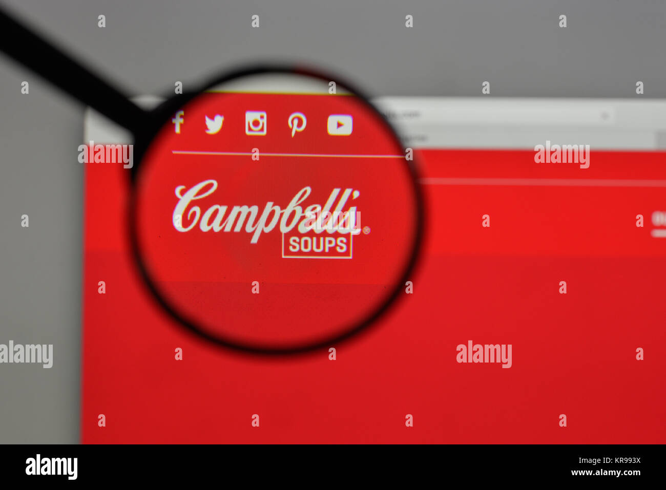 Milan, Italy - August 10, 2017: Campbell Soup logo on the website ...