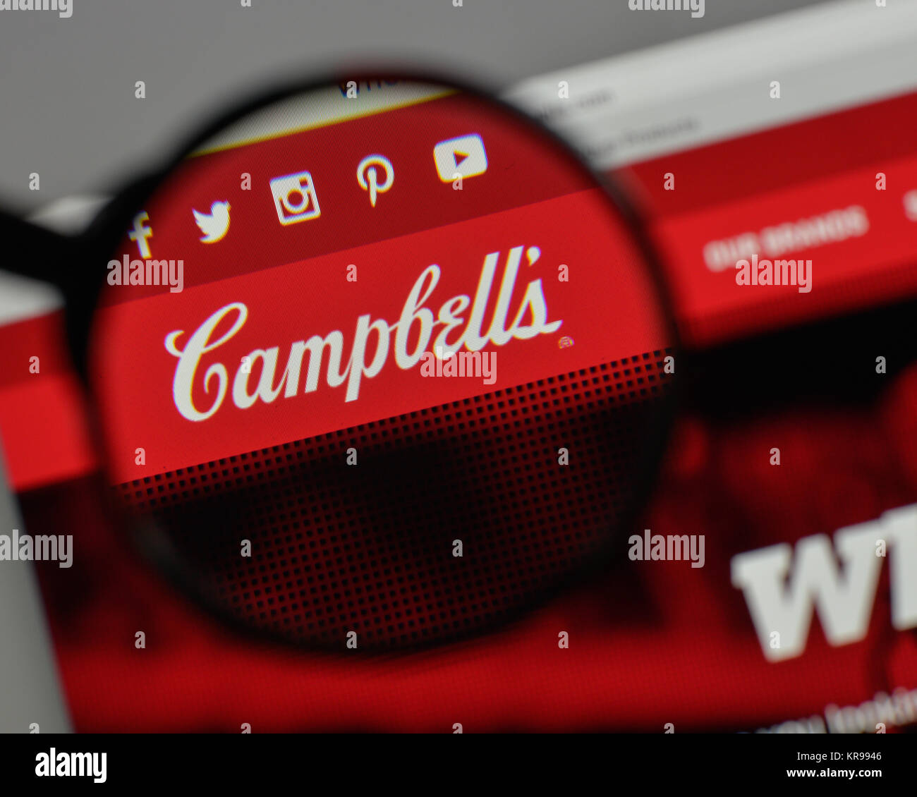 Milan, Italy - August 10, 2017: Campbell Soup logo on the website ...