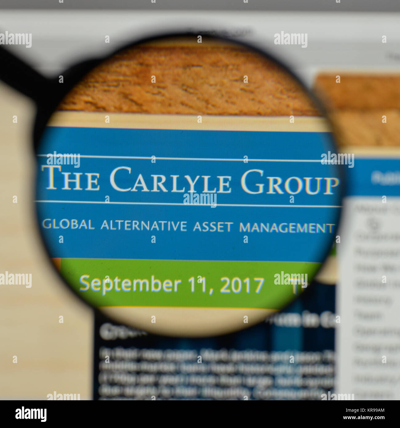 Milan, Italy - August 10, 2017: Carlyle Group logo on the website ...