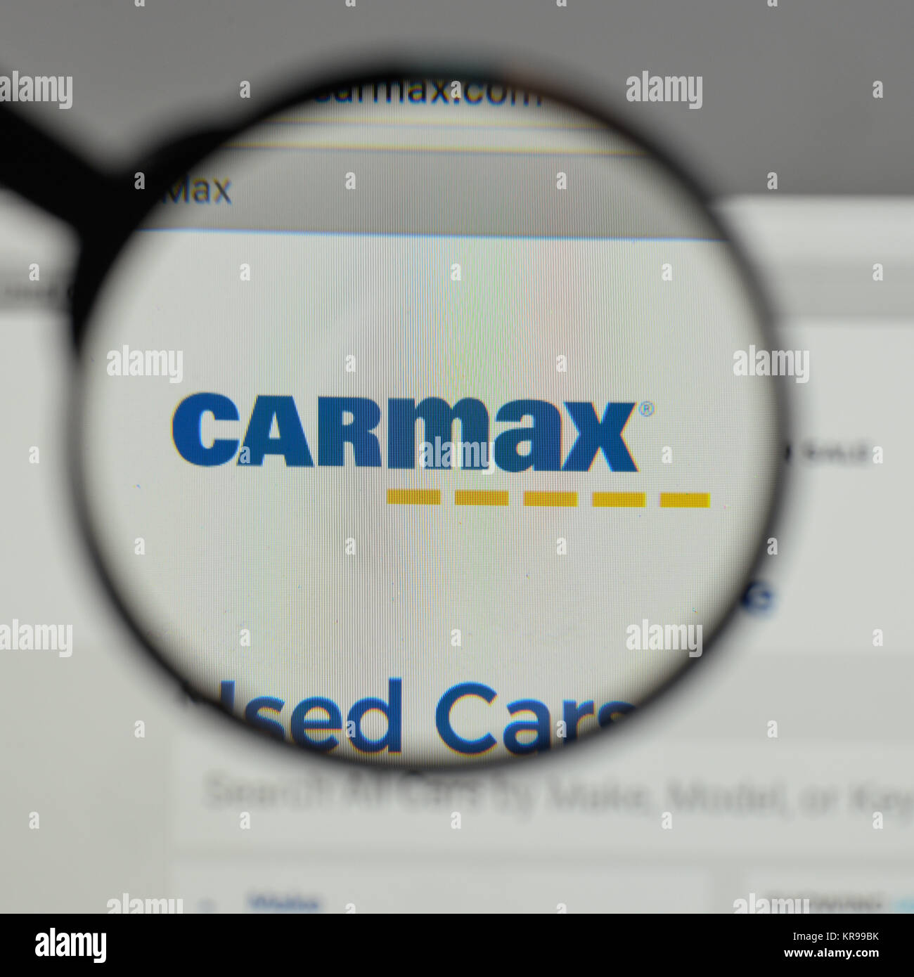 Milan, Italy - August 10, 2017: Carmax logo on the website homepage ...