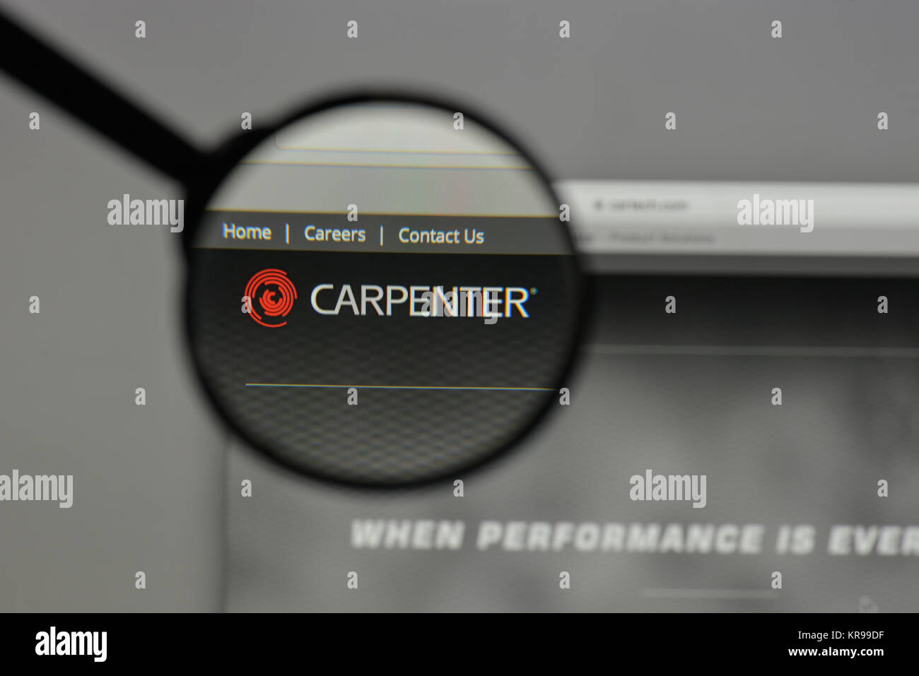 Milan, Italy - August 10, 2017: Carpenter Technology logo on the ...