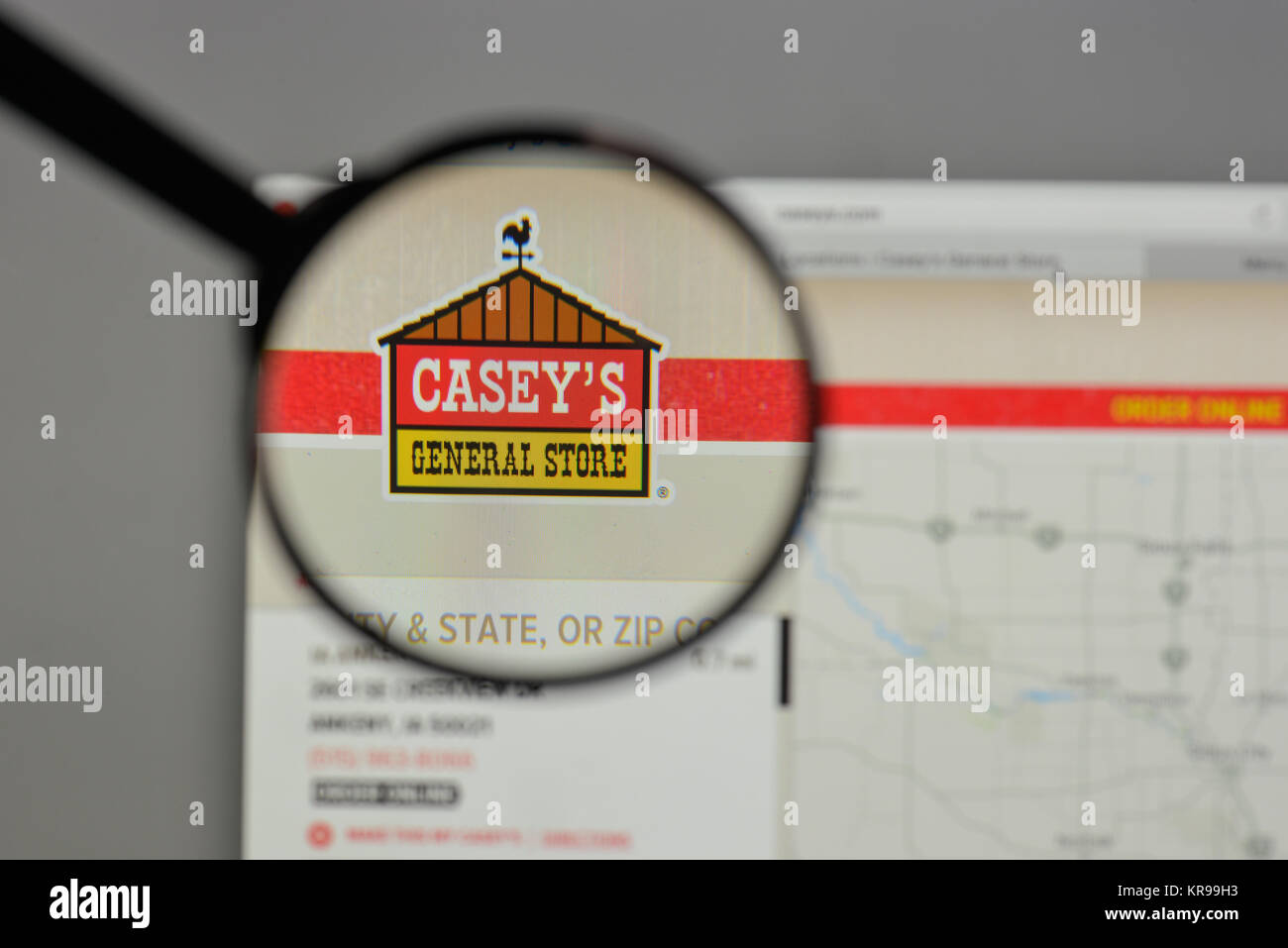 Milan, Italy - August 10, 2017: Casey's General Stores logo on the ...