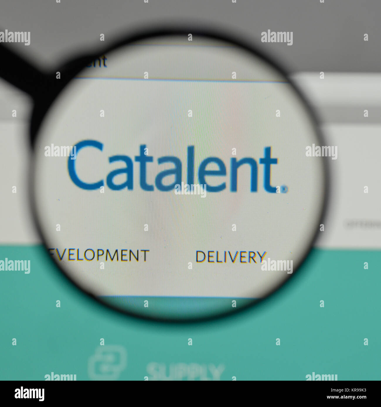 Milan, Italy - August 10, 2017: Catalent logo on the website homepage ...