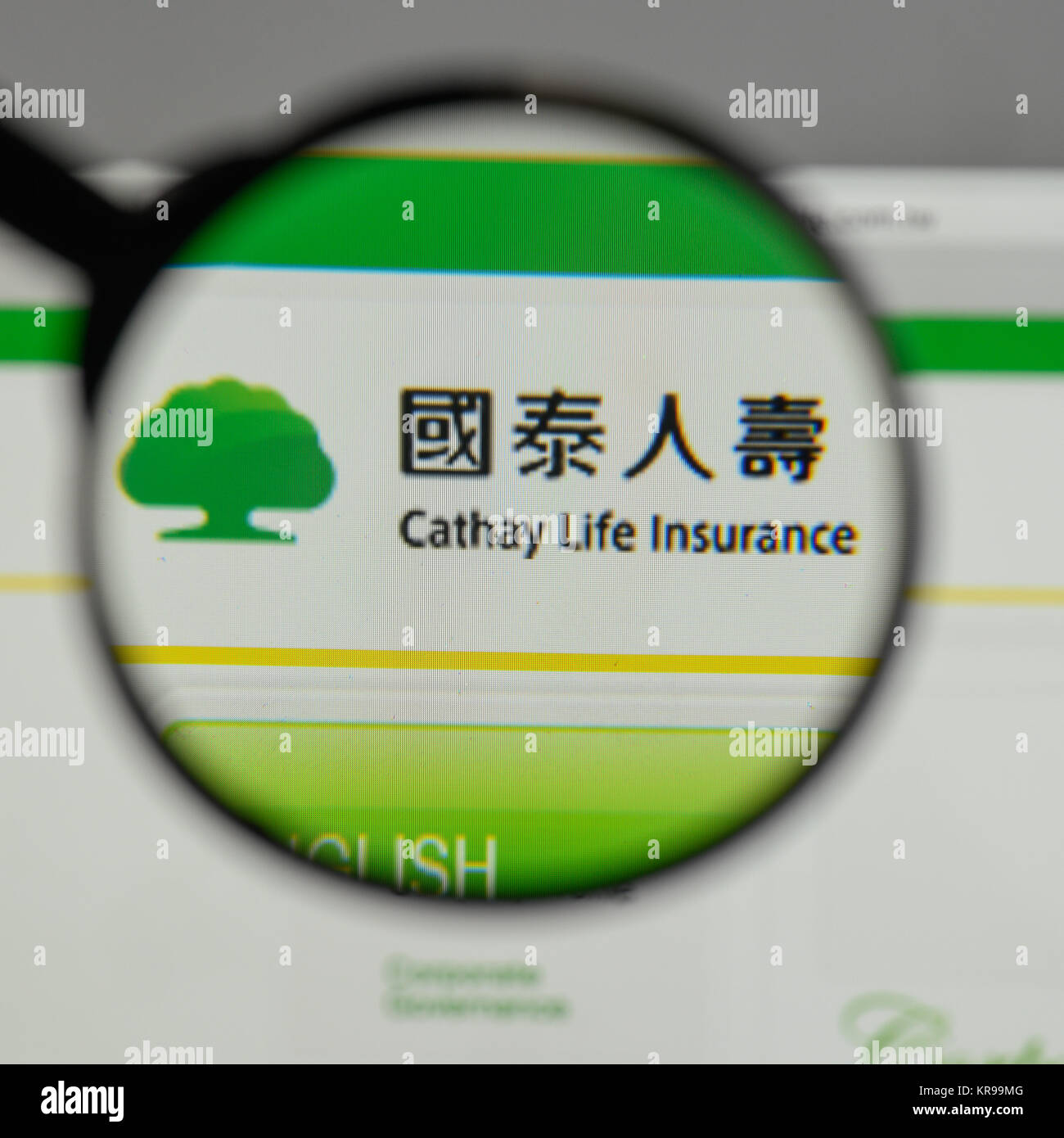 Milan, Italy - August 10, 2017: Cathay Life Insurance logo on the ...