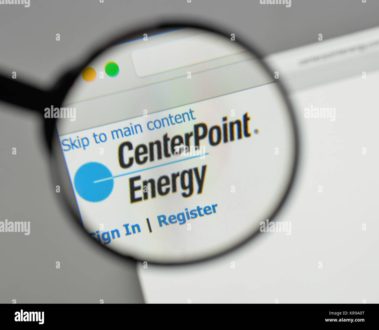 Milan, Italy - August 10, 2017: Center Point Energy logo on the website ...