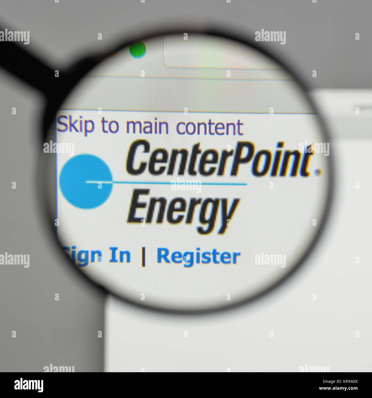 Milan, Italy - August 10, 2017: Center Point Energy logo on the website ...