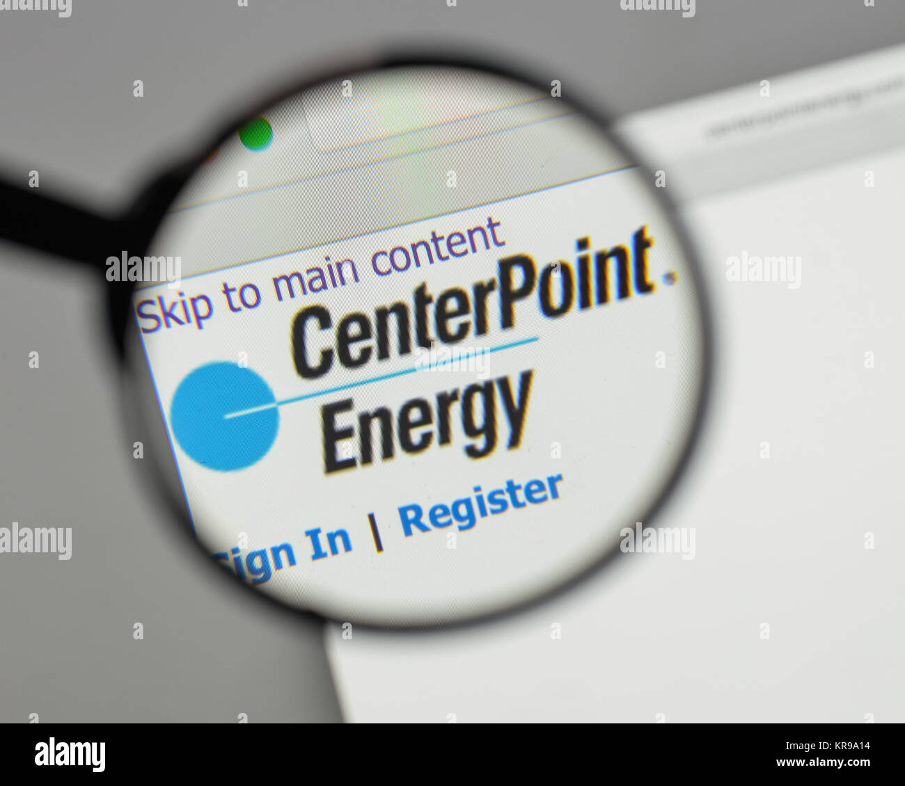 Milan, Italy - August 10, 2017: Center Point Energy logo on the website ...
