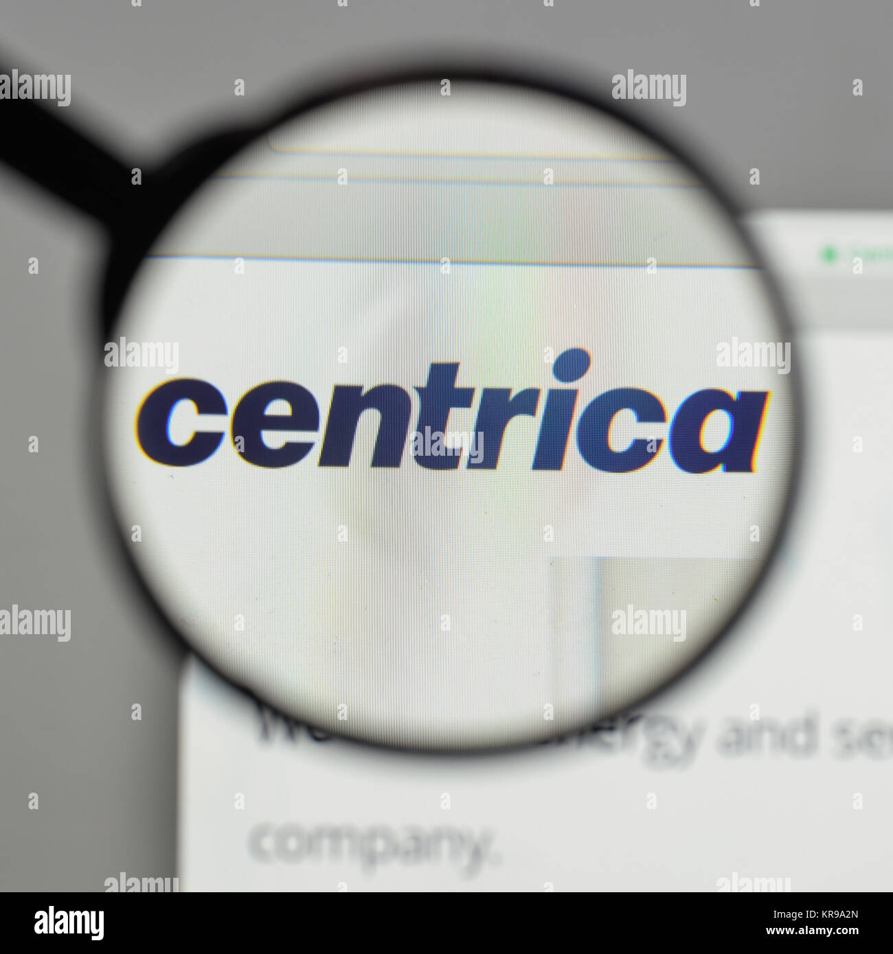 Milan, Italy - August 10, 2017: Centrica logo on the website homepage ...