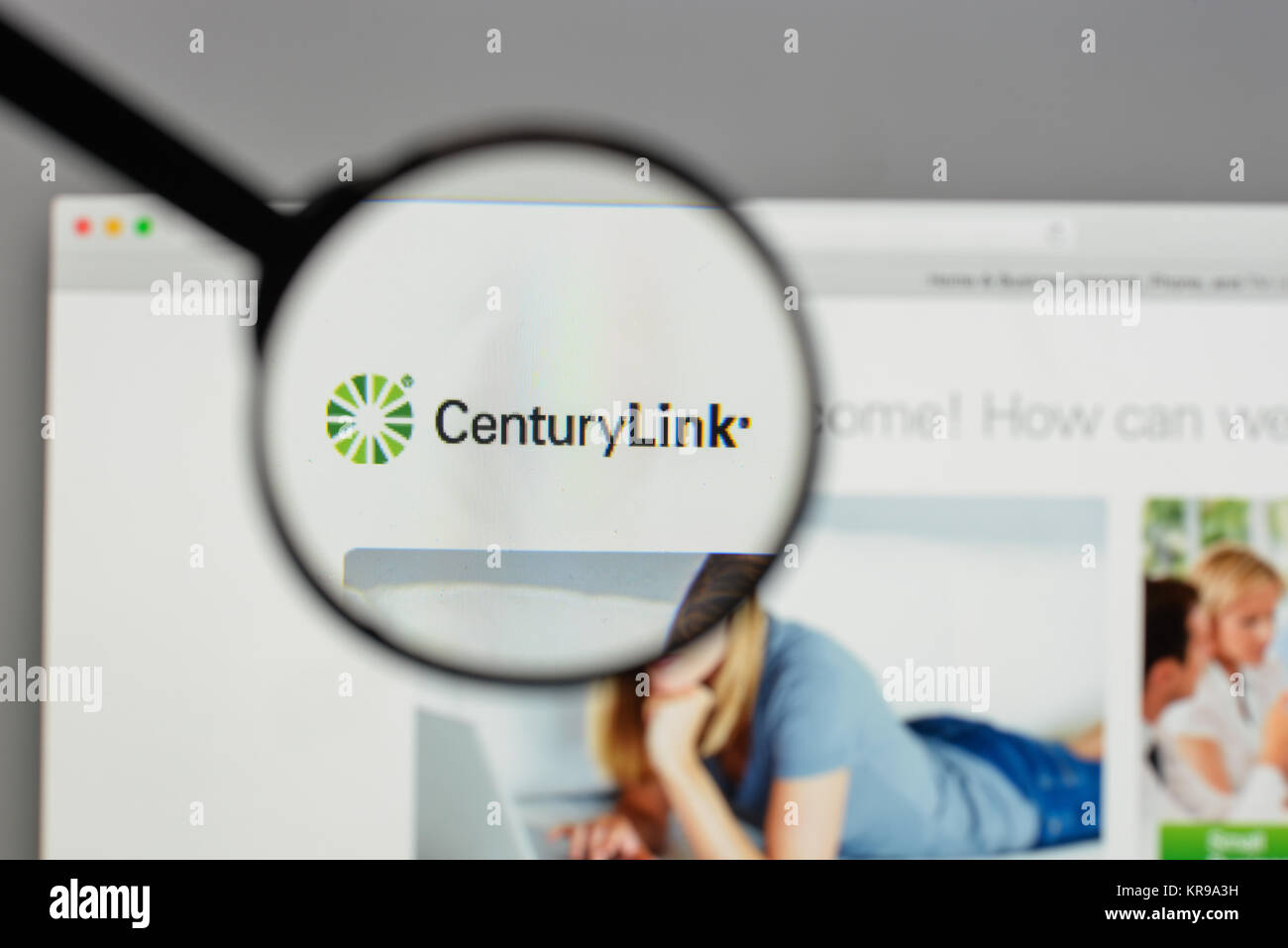 Milan, Italy - August 10, 2017: Century Link logo on the website ...