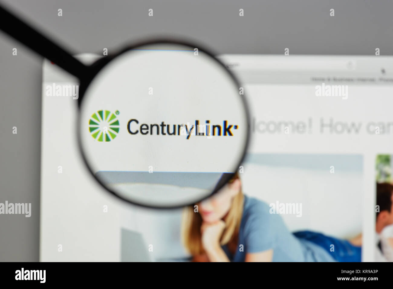 Milan, Italy - August 10, 2017: Century Link logo on the website ...