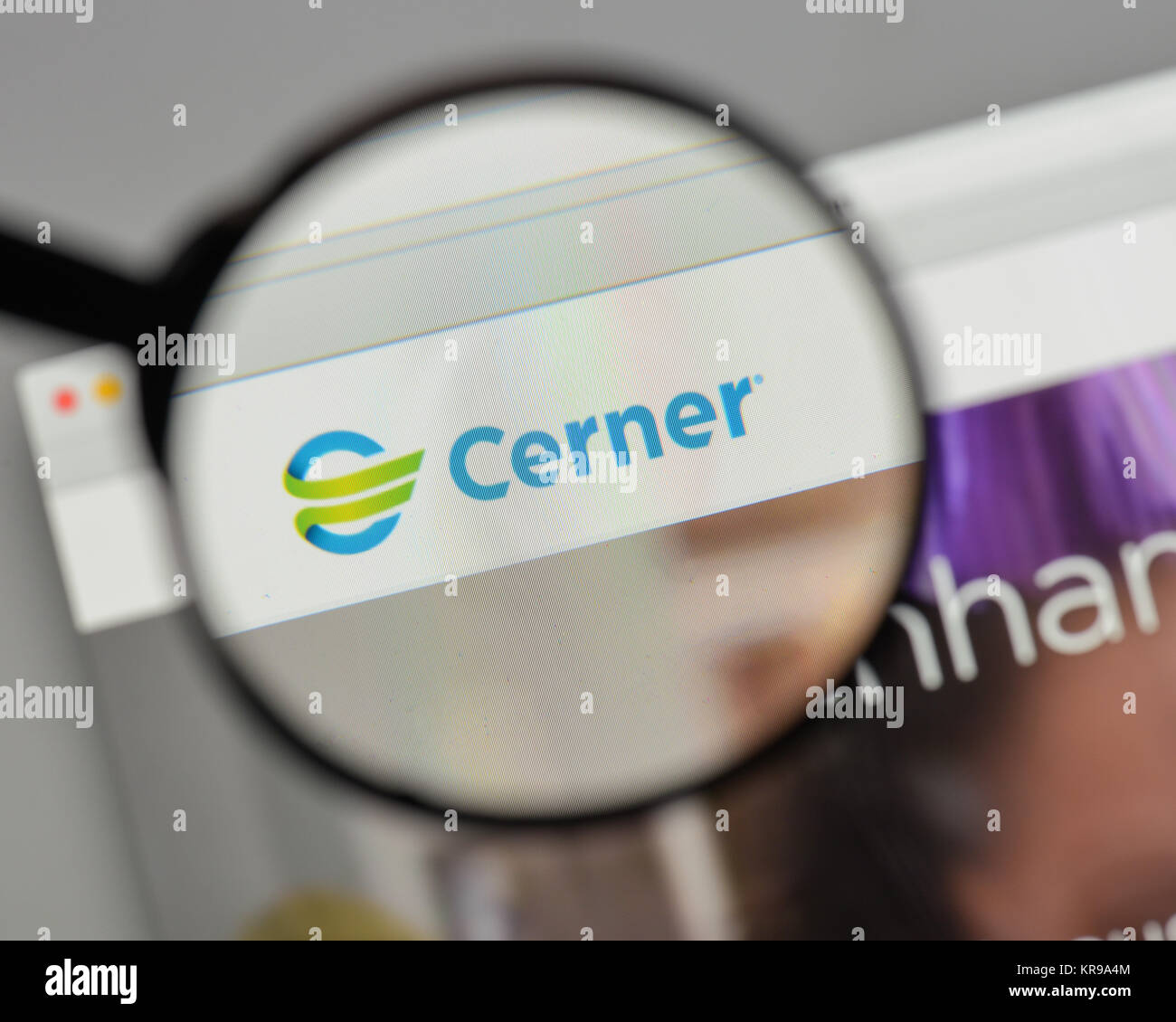 Milan, Italy - August 10, 2017: Cerner logo on the website homepage ...