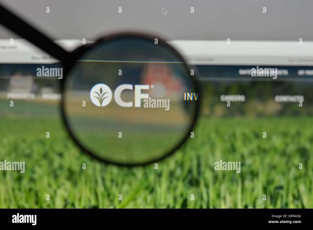 Milan, Italy - August 10, 2017: CF Industries Holdings logo on the ...