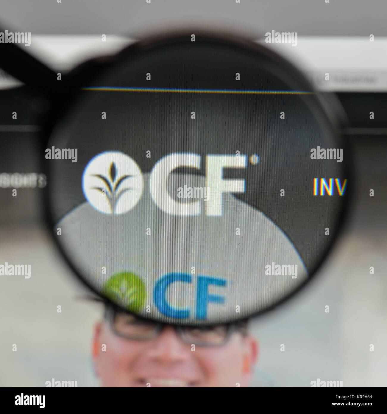 Milan, Italy - August 10, 2017: CF Industries Holdings logo on the ...