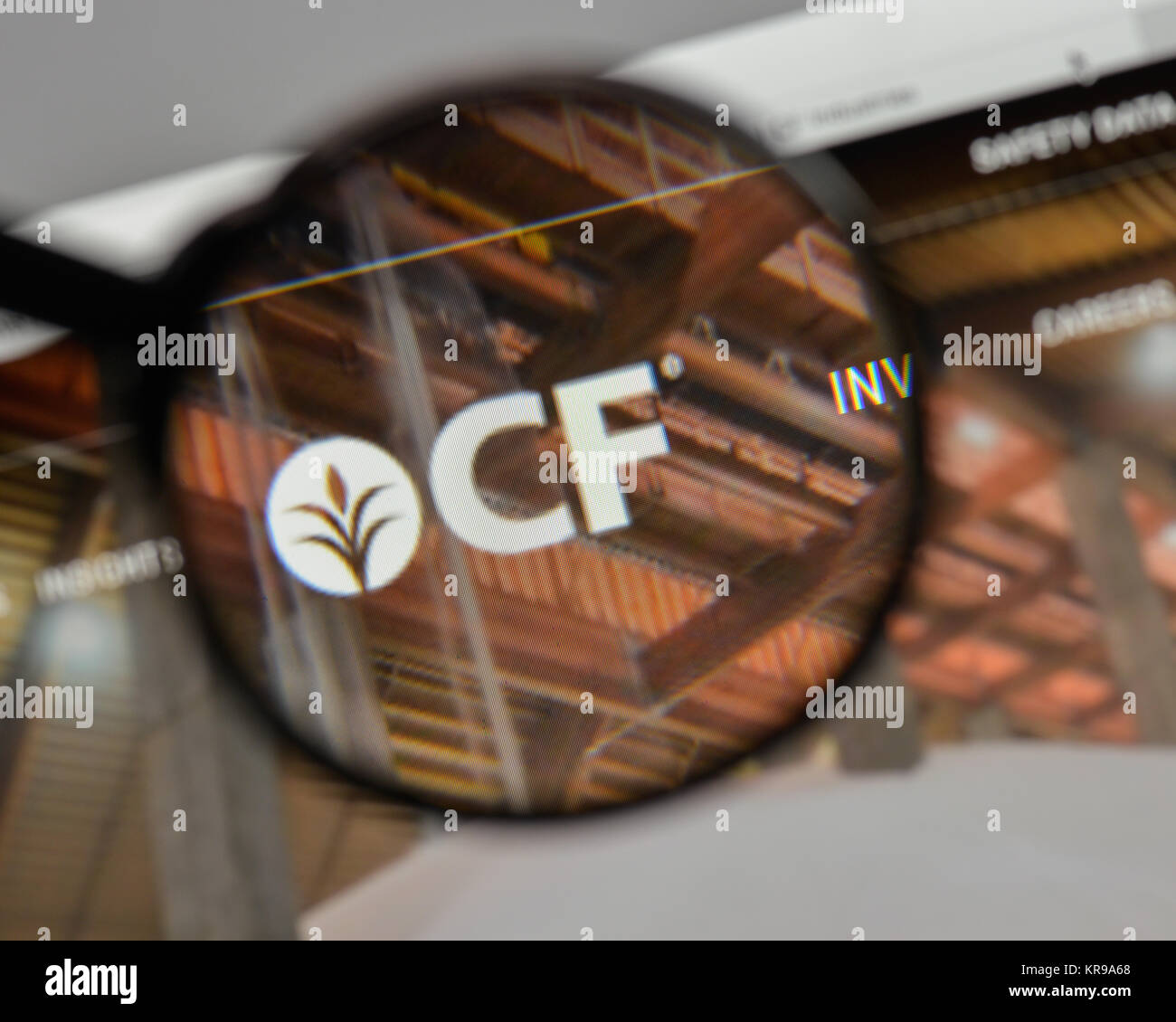 Milan, Italy - August 10, 2017: CF Industries Holdings logo on the ...