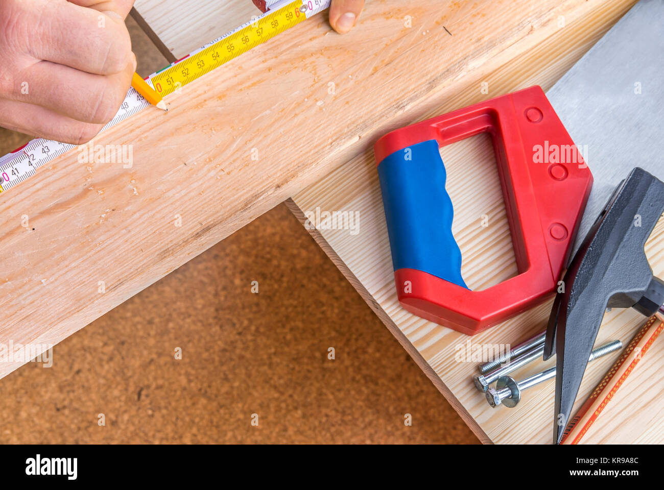 Woodworking and tools close-up Stock Photo - Alamy