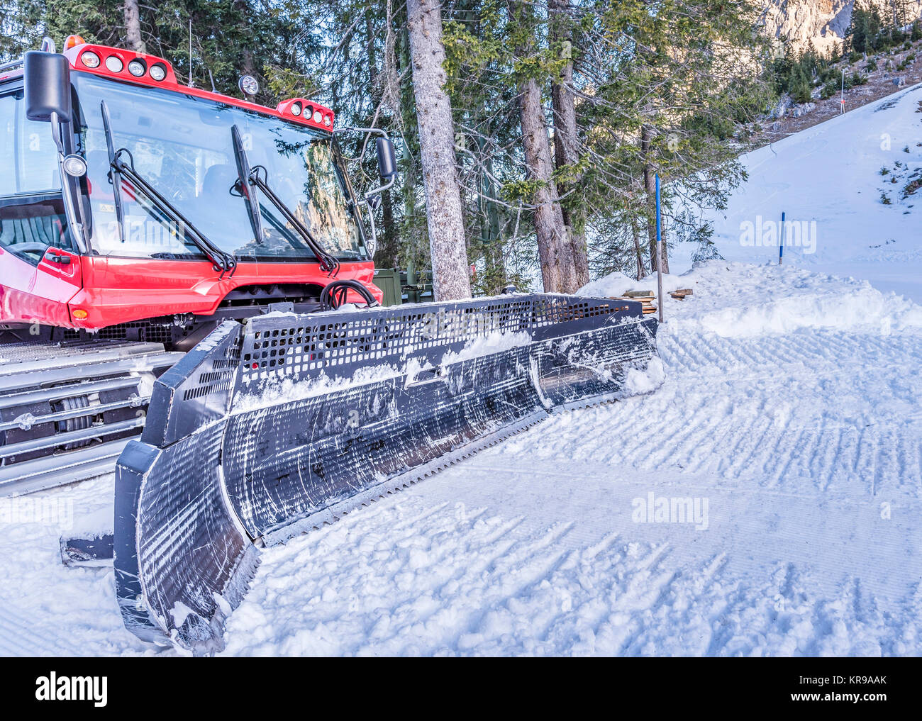 Snow groomer machine, front view Stock Photo - Alamy