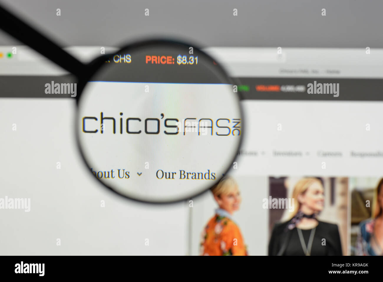 Milan, Italy - August 10, 2017: Chico's FAS logo on the website ...